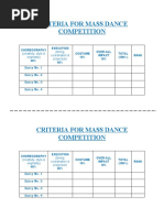 Criteria For Judging Dance Contest | PDF | Performing Arts | Entertainment