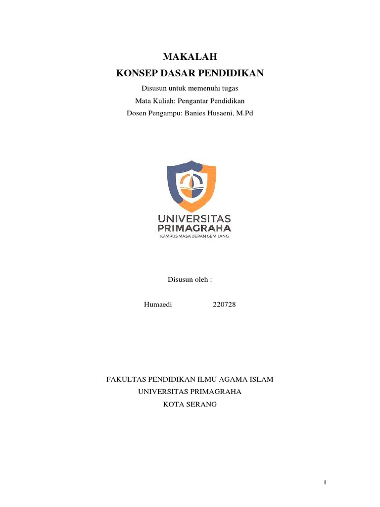 Makalah Konsep Dasar Pendidikan Pdf