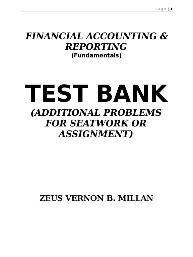 FAR Test Bank for Accounting Course | PDF | Debits And Credits | Equity ...