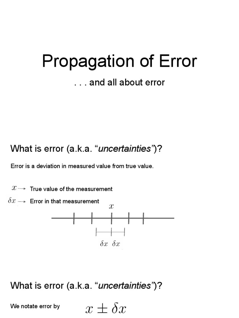 Error Propagation | PDF | Accuracy And Precision | Uncertainty