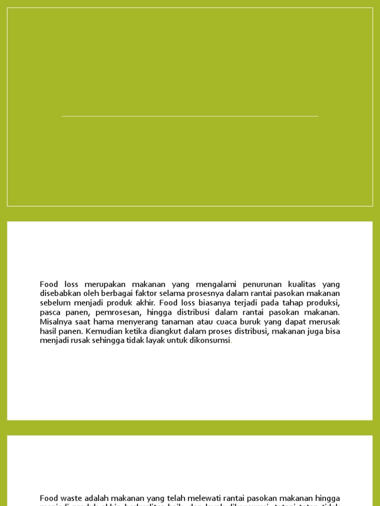 Solusi Mengatasi Food Loss dan Waste | PDF | Kesehatan Holistik | Sains ...