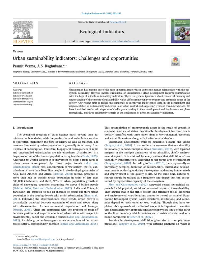 Ecological Indicators: Pramit Verma, A.S. Raghubanshi | PDF ...