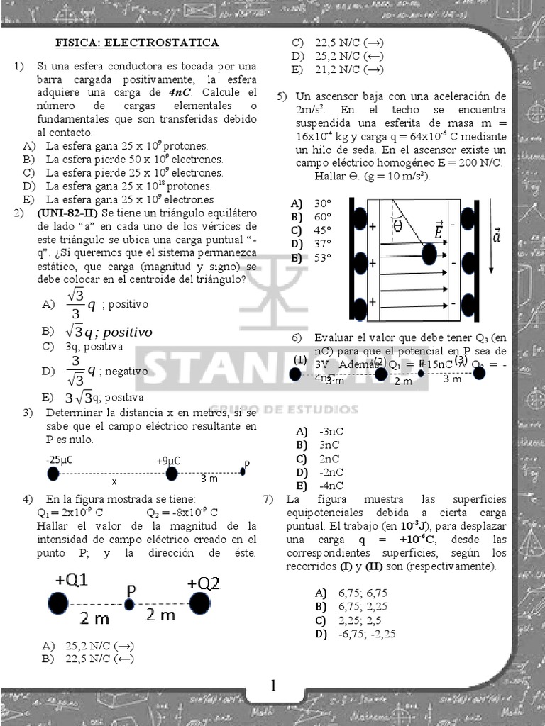 ELECTROSTATICA | PDF | Electrón | Esfera
