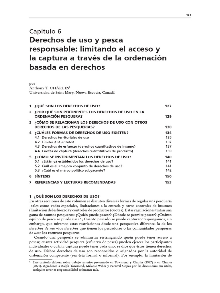 Capitulo 6,7,8 y 9 | PDF | Pesquería | Propiedad