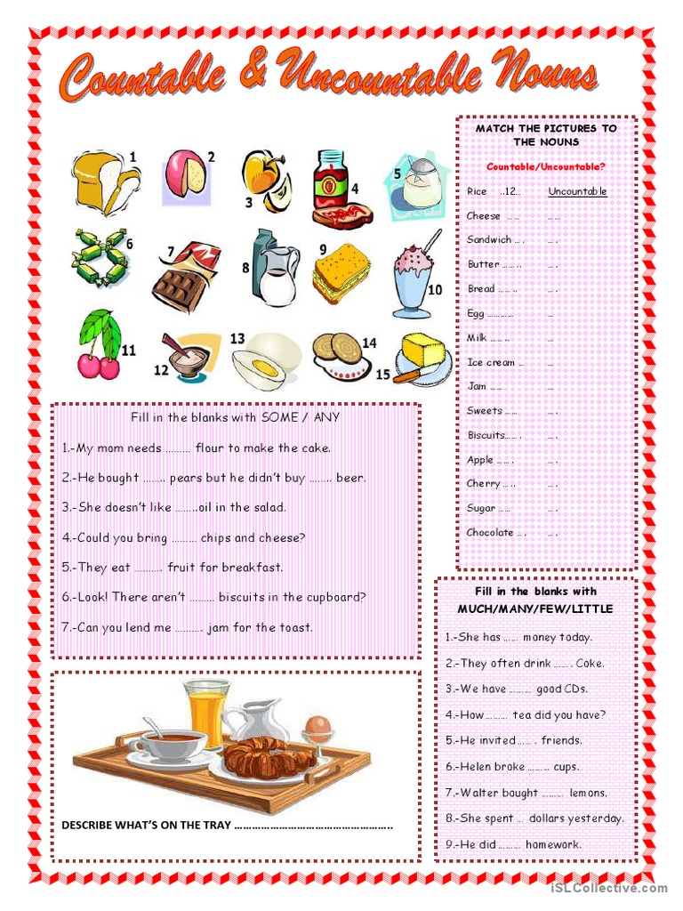 Uncountable Nouns And Countable Nouns