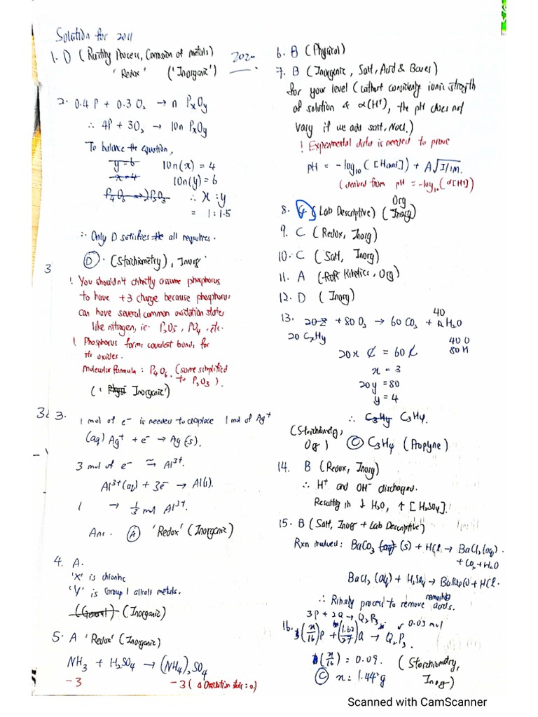 K3M 2020 Answer and Solution | PDF