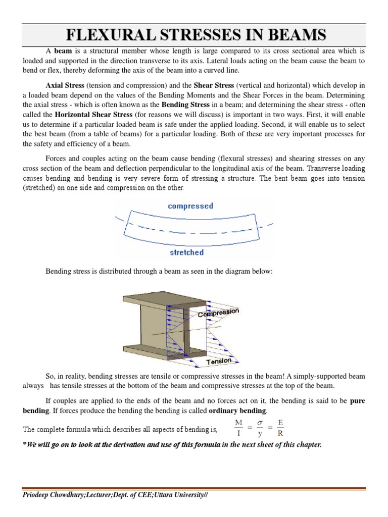 Flexural Stresses in Beams - I | PDF | Bending | Beam (Structure)