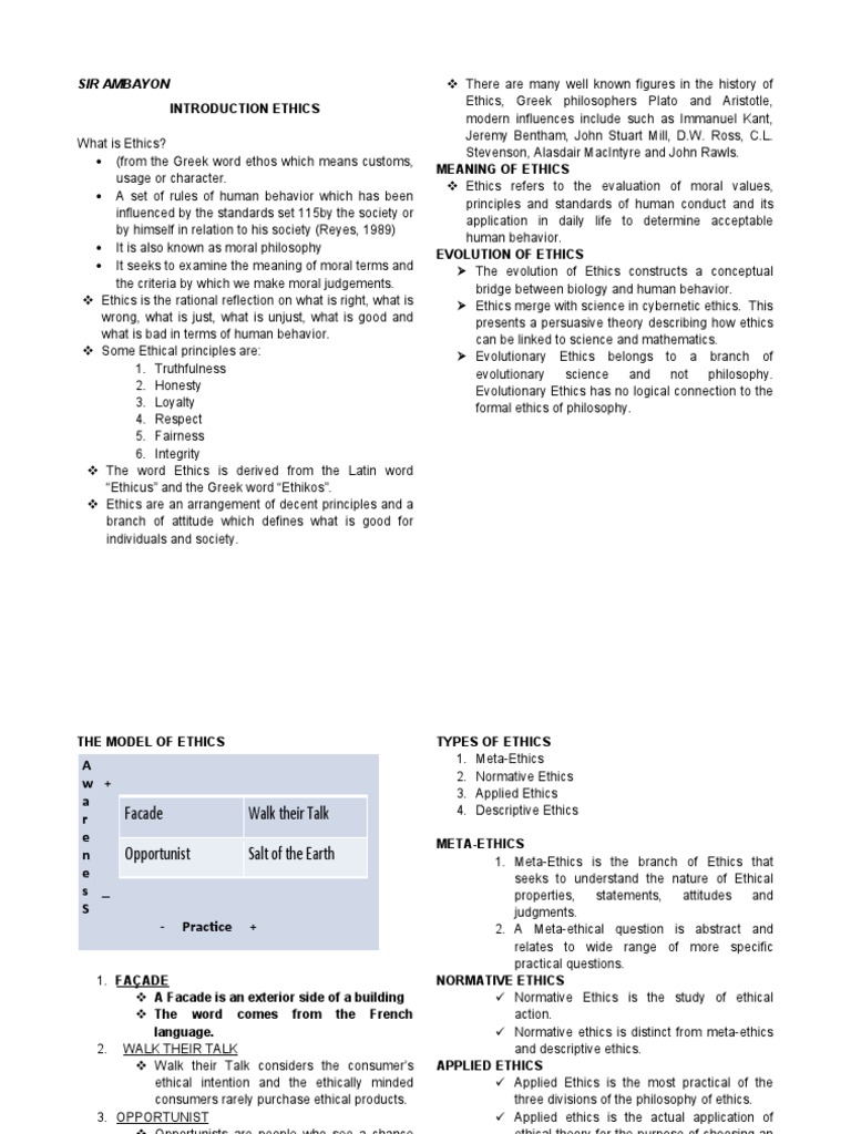 Ethics COMPILATION | PDF | Morality | Autonomy