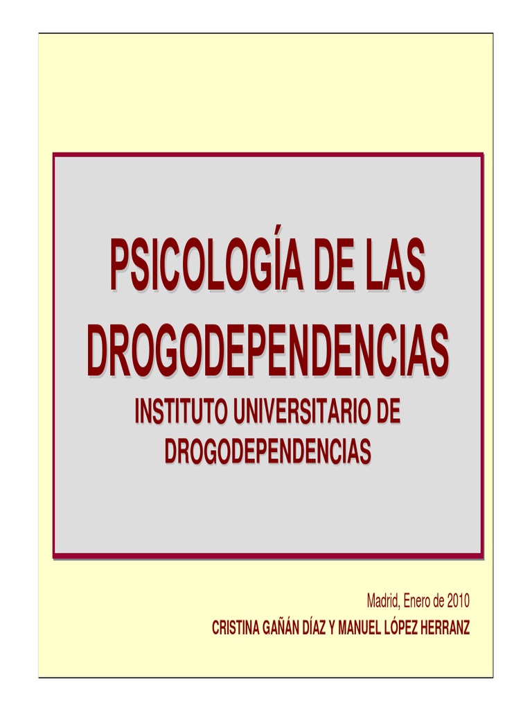 Psicología de las drogodependencias | PDF | La dependencia de sustancias | Despachador de drogas