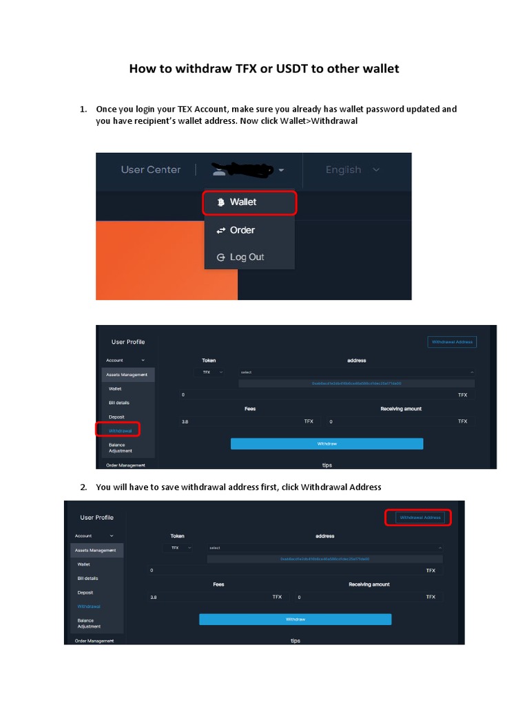 TEX Procedure - Withdrawal | PDF