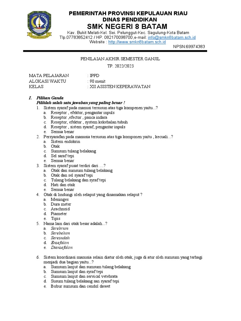 Soal Ippd XII Perawat | PDF