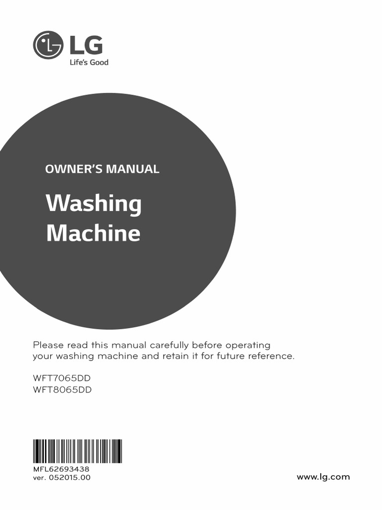 LG Washing Machine Manual - MFL62693438-Eng | PDF