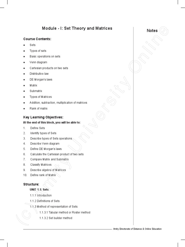MATH111 Basic Mathematics-I | PDF | Set (Mathematics) | Matrix (Mathematics)