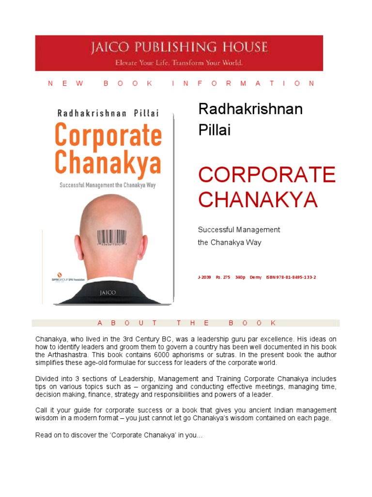 Corporate Chanakya: Management Wisdom | PDF | Indian Religions | Books