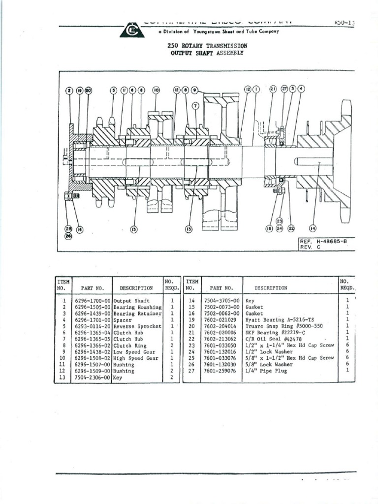 Catshaft & Output Shaft Assembly EMSCO-2 | PDF