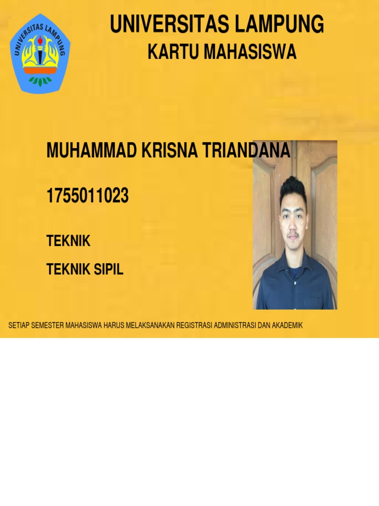 Kartu Mahasiswa Universitas Lampung | PDF
