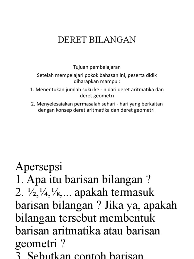 Belajar Deret Aritmatika & Geometri | PDF