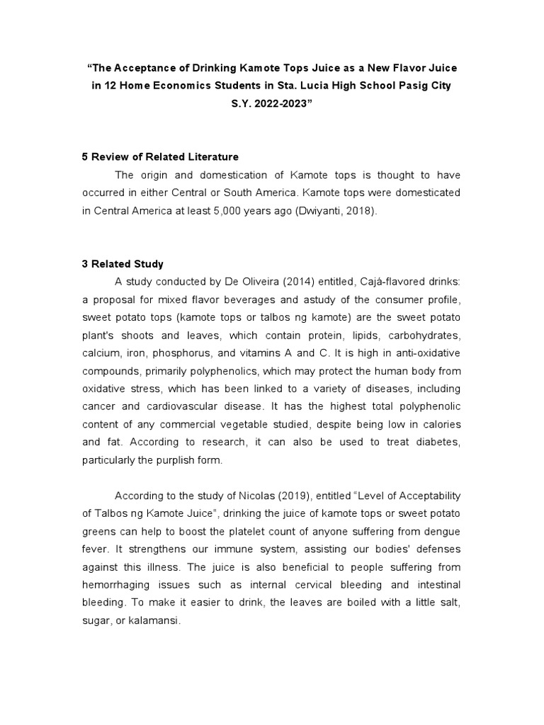 5 RRL 3 Rrs | PDF | Sweet Potato | Juice