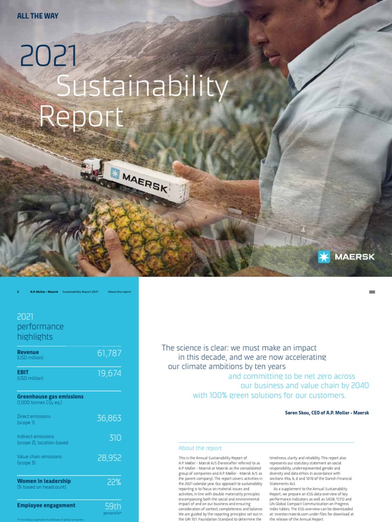 Maersk Sustainability Report - 2021 | PDF | Supply Chain | Low Carbon ...