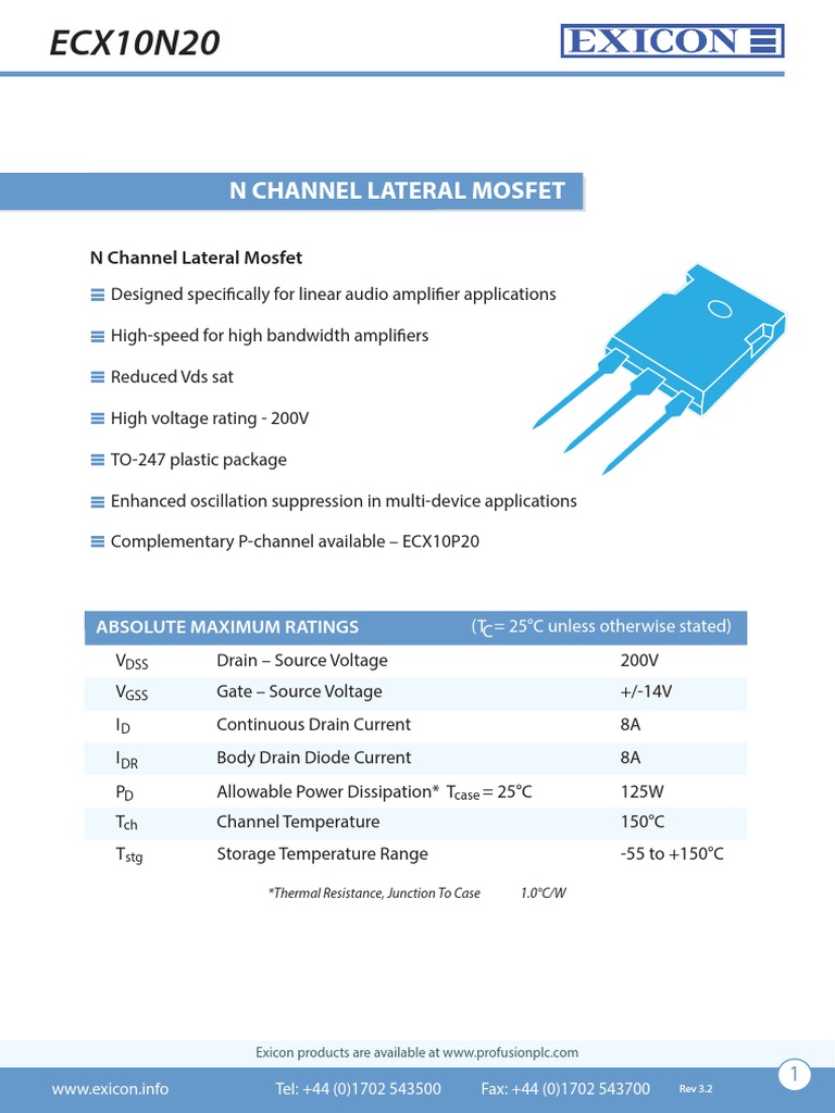 Ecx 10 N 20 | PDF | Mosfet | Amplifier
