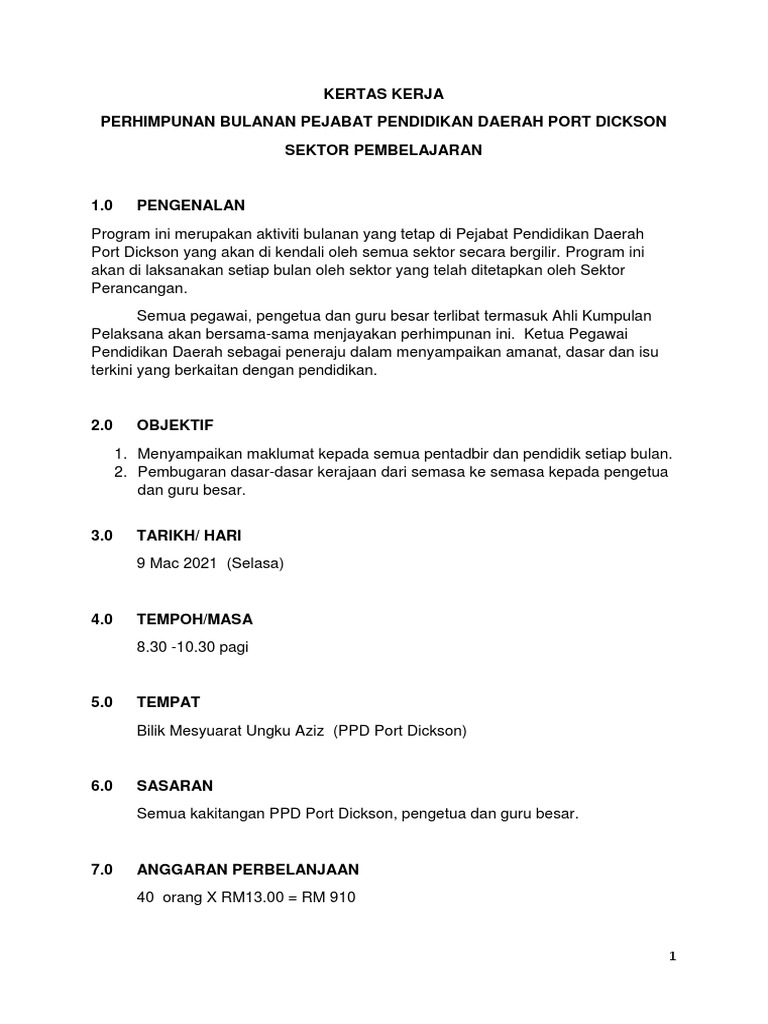 Perhimpunan Bulan Mac 2021 | PDF