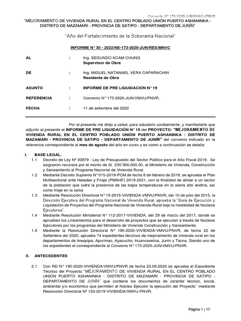 Informe - Del.residente - Agosto 2022 | PDF | Hormigón | Fundación (Ingeniería)