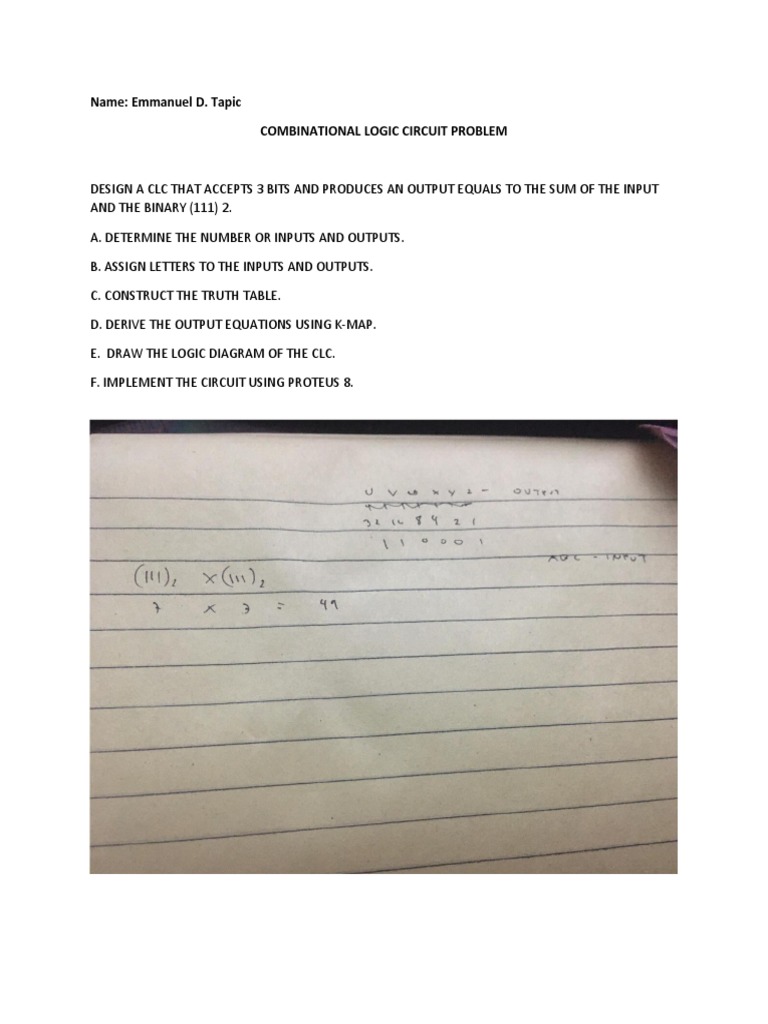 Combinational Logic Circuit Pdf Mathematical Logic Computing