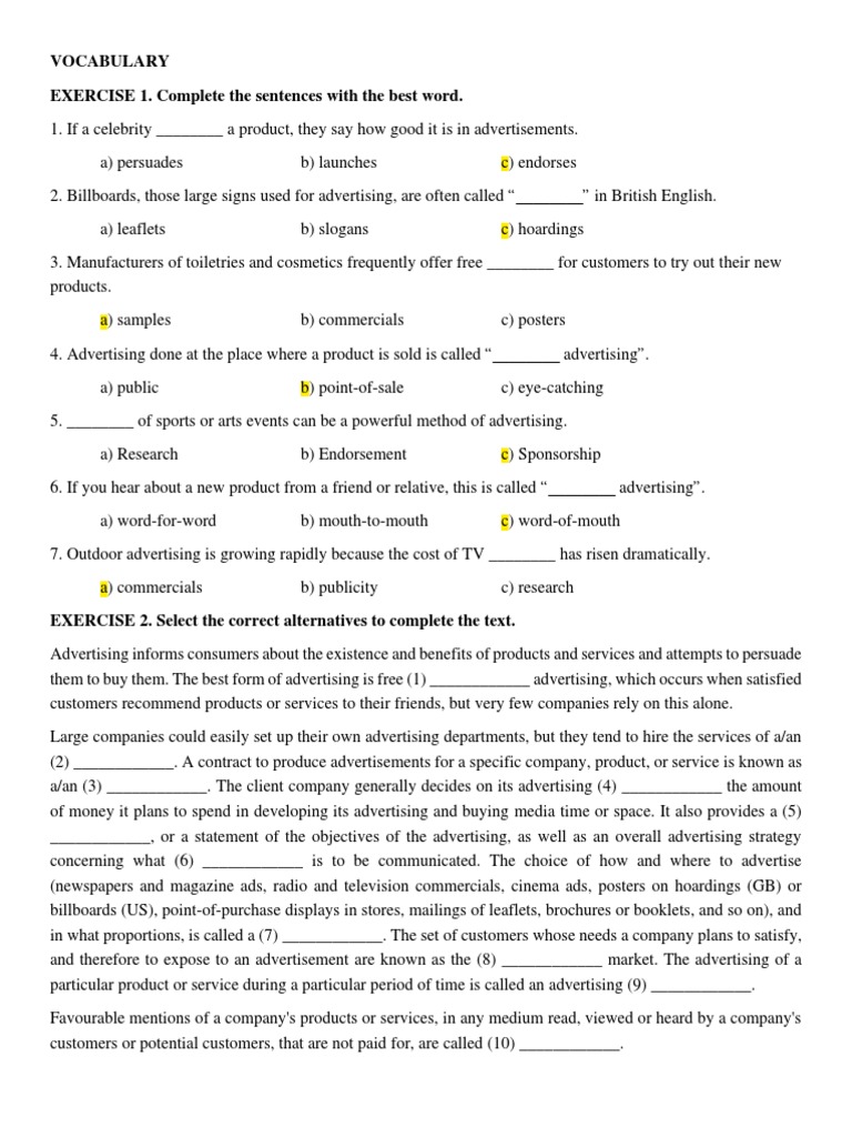 Unit 13-VOCABULARY | PDF | Advertising | Public Relations