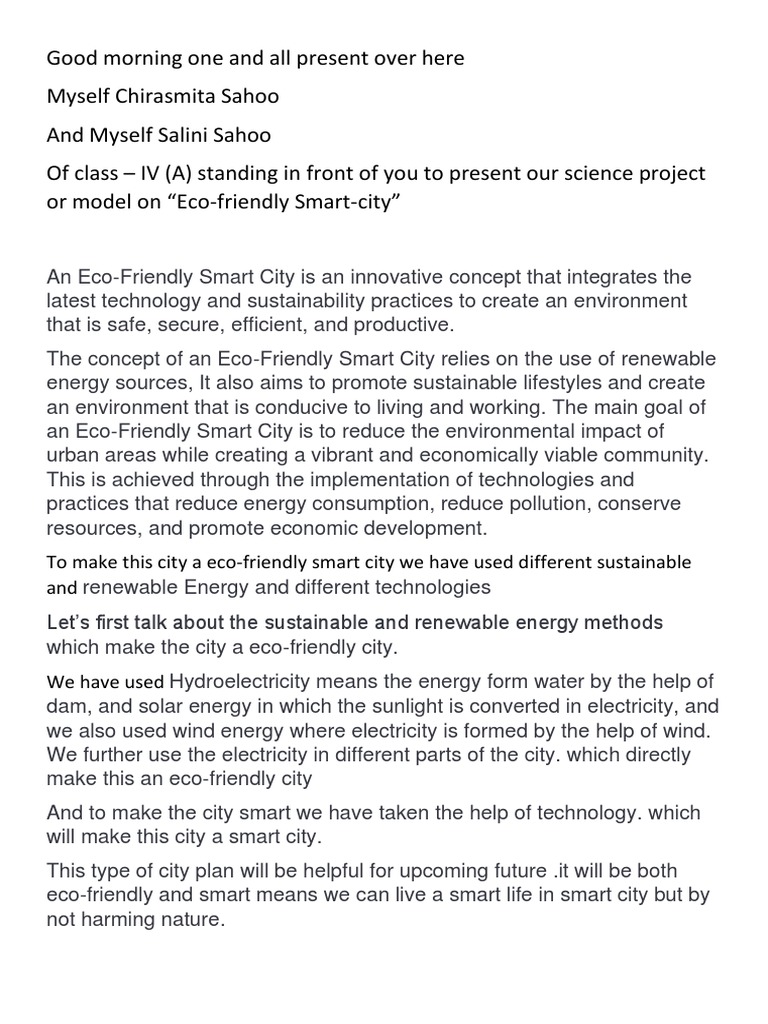 Eco Friendly Science Project | PDF | Renewable Energy | Wind Power