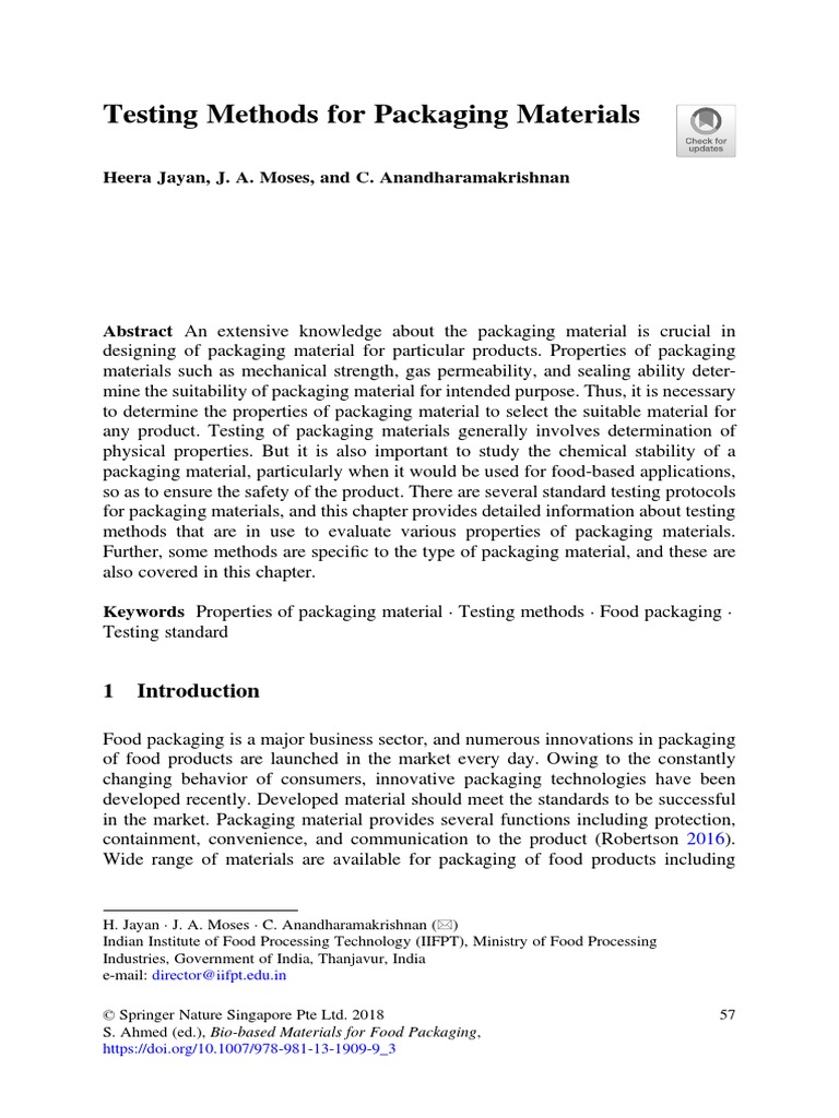 Packaging Testing Methods and Standards | PDF | Differential Scanning ...