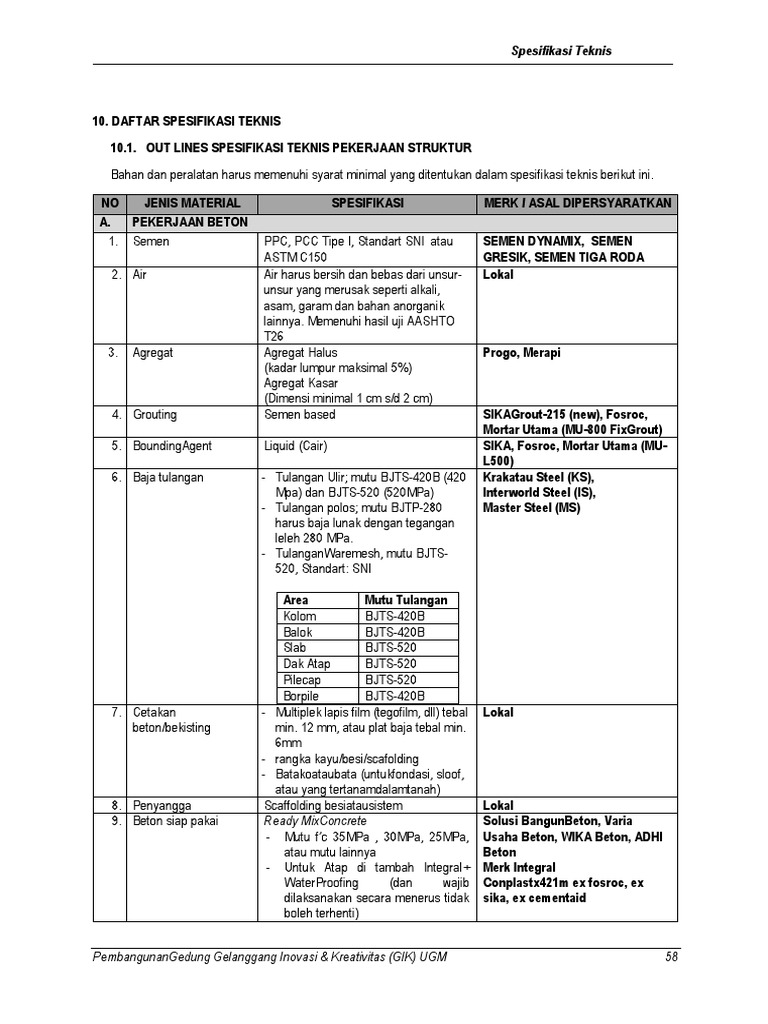 Outline Spek STR Addendum RKS 09 Maret 2022 | PDF