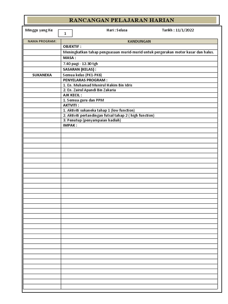 RPH Program Sukaneka | PDF