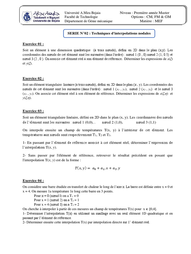 Techniques d'interpolation nodales en 2D | PDF
