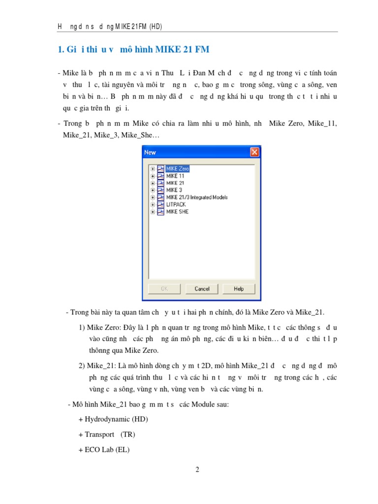 Giới thiệu về mô hình MIKE 21 FM: Mike - 21, Mike - 3, Mike - She… | PDF