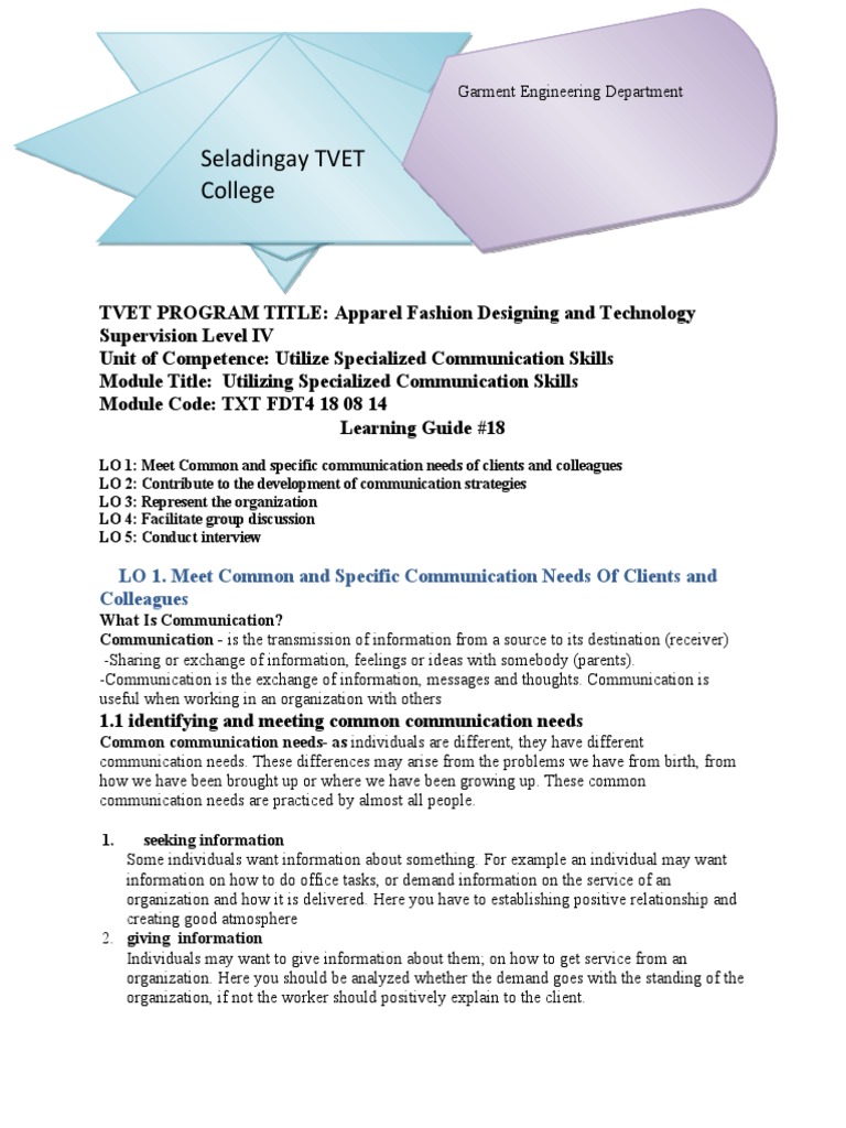 18 Utilize Specialized Communication Skills | PDF | Communication ...