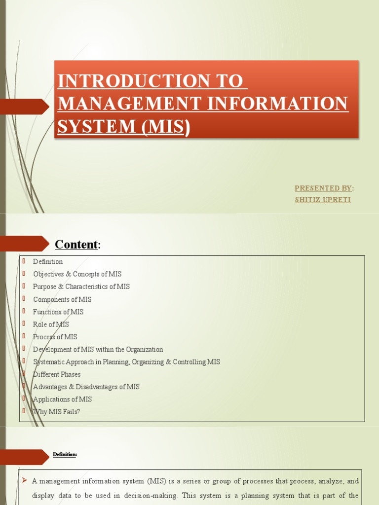 MIS - Unit-1 | PDF | Management Information System | Information