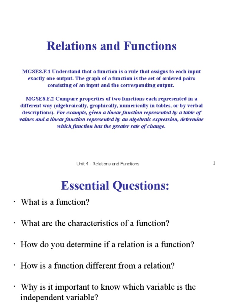 Relations and Functions Power Point | Download Free PDF | Function (Mathematics) | Linearity