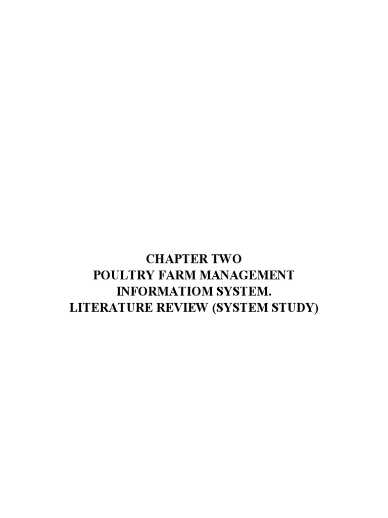 Literature Review on Poultry Farm Management Information Systems: An Analysis of Manual and ...