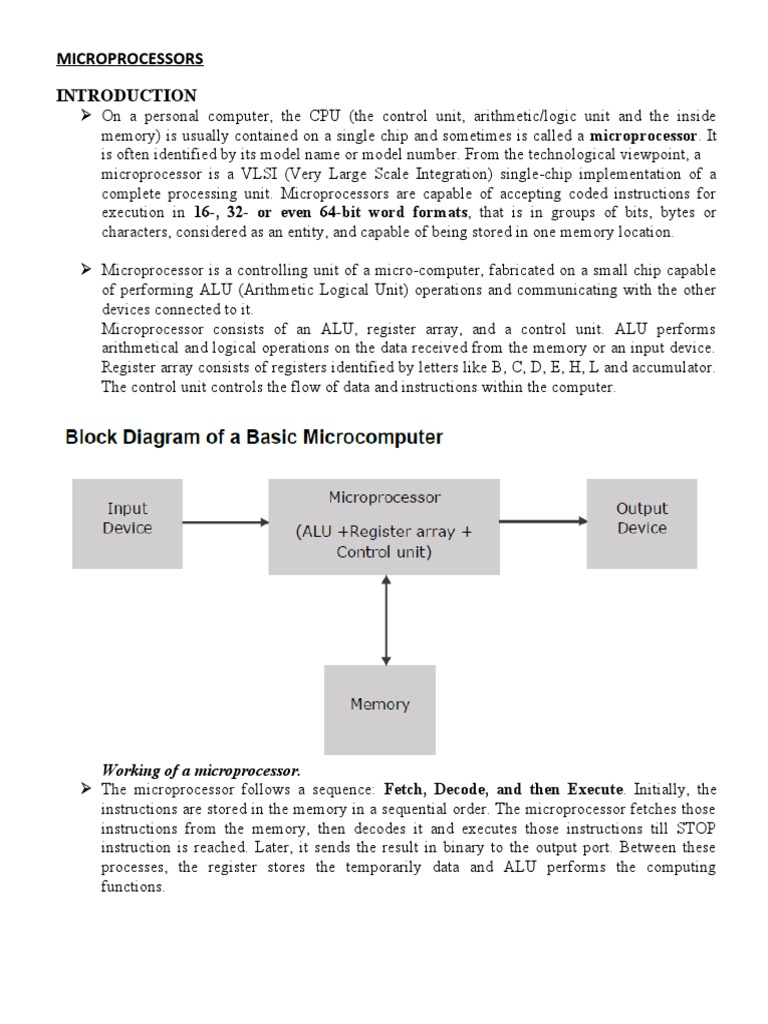 MICROPROCESSORS | PDF | Central Processing Unit | Microprocessor