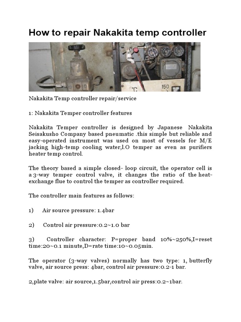 Nakakita Temperature Controller Repair Guide | PDF | Continuum ...