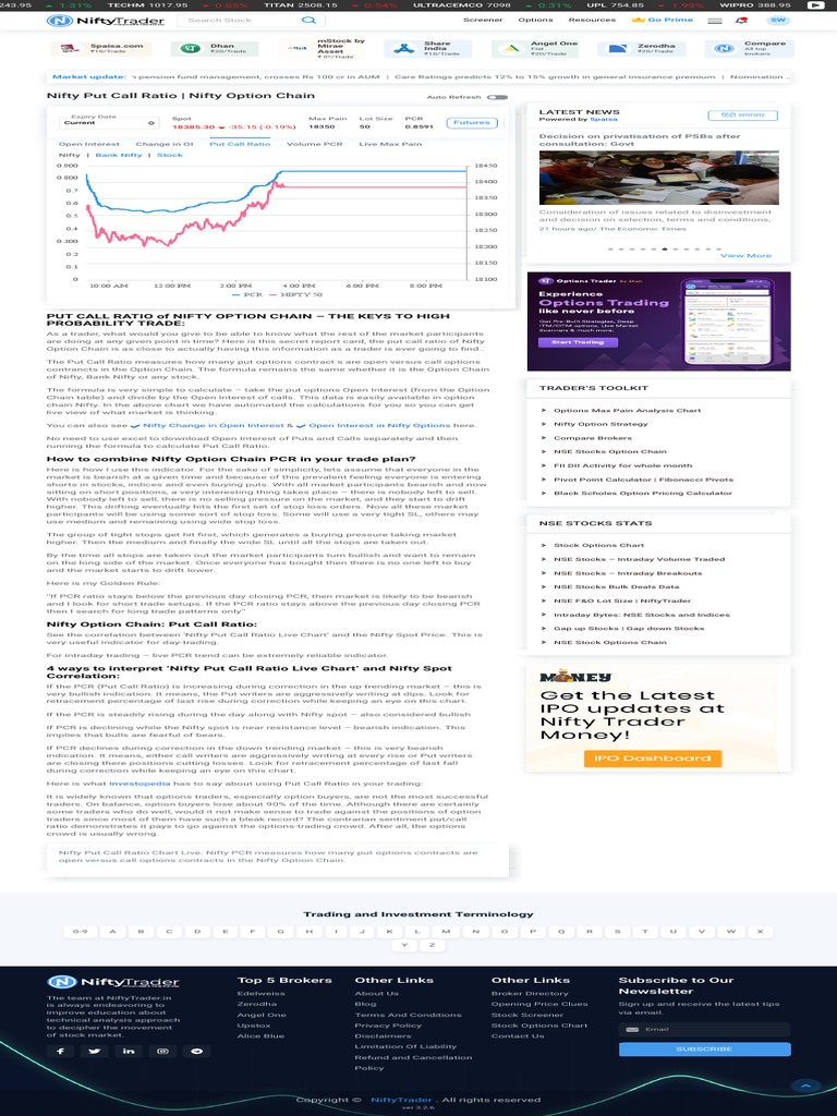 Nifty Put Call Ratio Nifty Option Chain Nifty | PDF | Option (Finance) | Market Trend