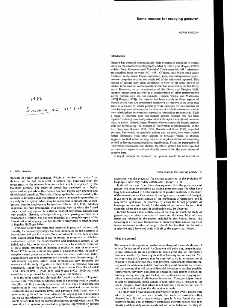 Ken Don 1986 | PDF | Gesture | Nonverbal Communication