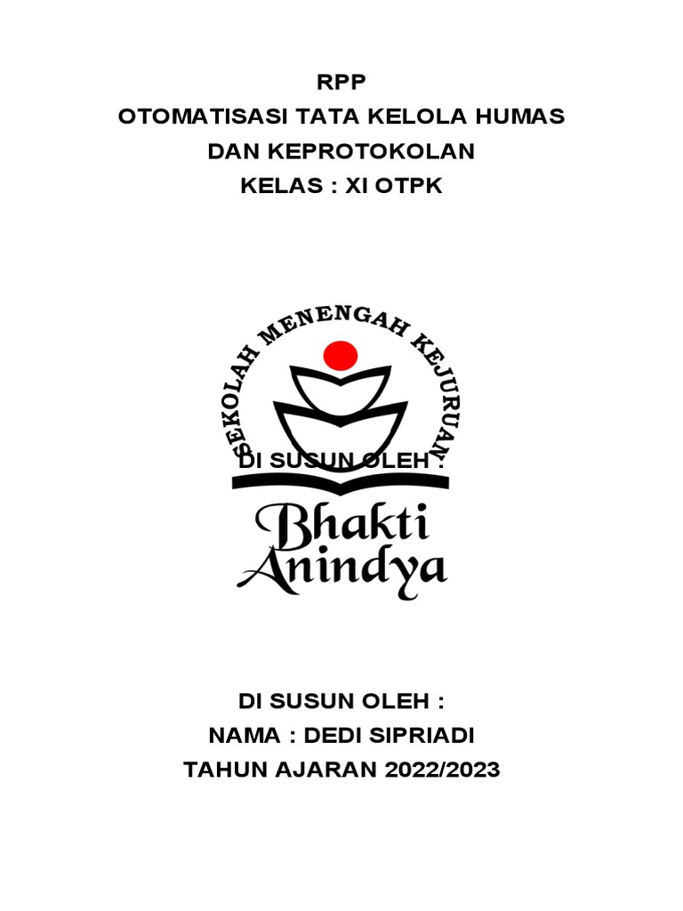 RPP Otomatisasi Tata Kelola Humas Dan Keprotokolan Kelas: Xi Otpk | PDF