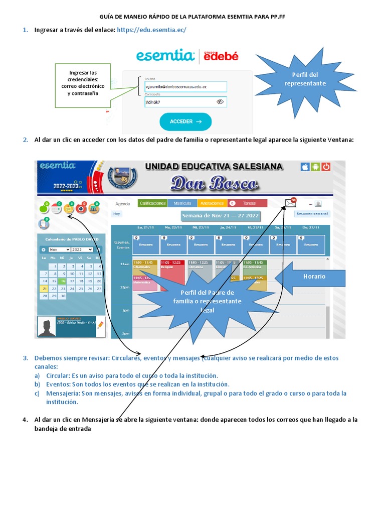 Guía de Manejo Rápido de La Plataforma Esemtia-Pp - FF | PDF | Informática | Software