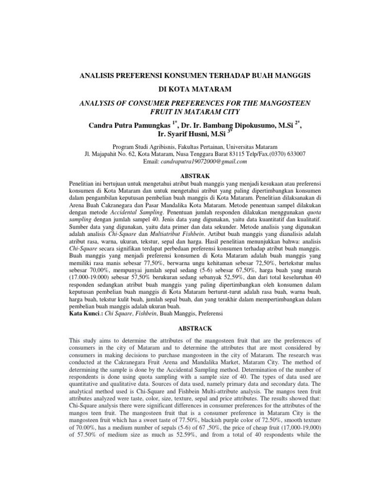 JURNAL Candra Putra PamungkasC1G118018 - Analisis Prefrensi Konsumen ...