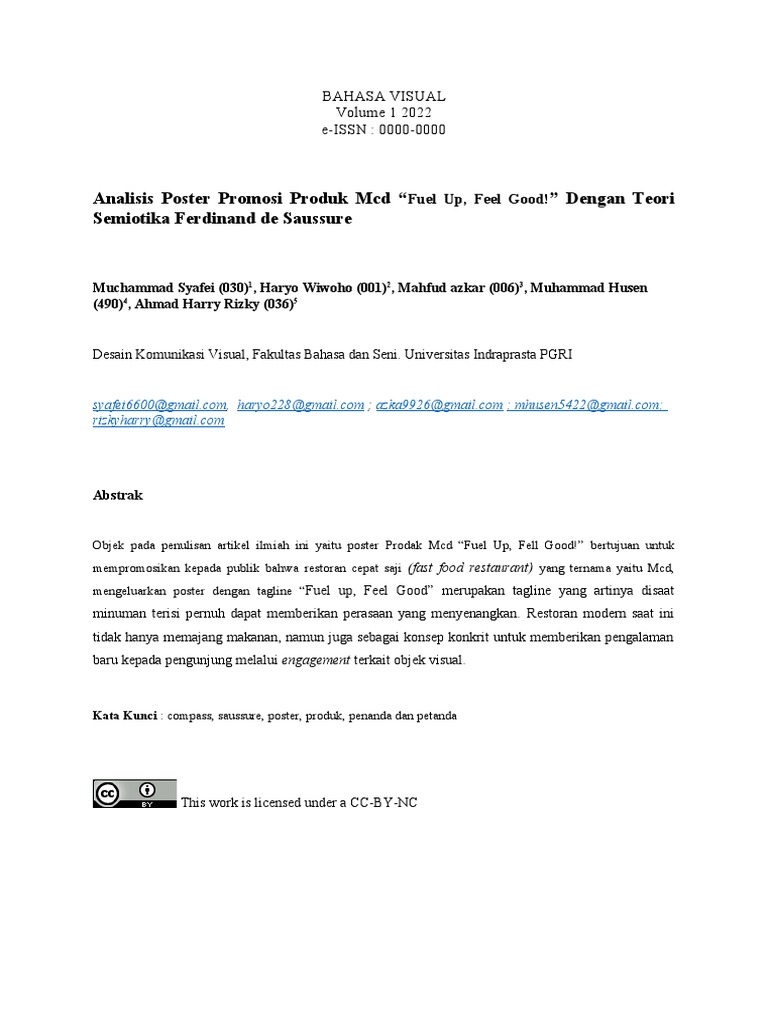 UAS - BAHASA - VISUAL - Kelompok - 10 - Poster - MCD - Fuel Up - Feel Good | PDF