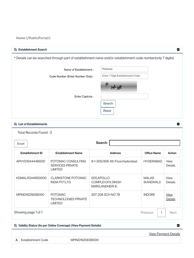EPFO Establishment Search Guide | PDF | Finance & Money Management