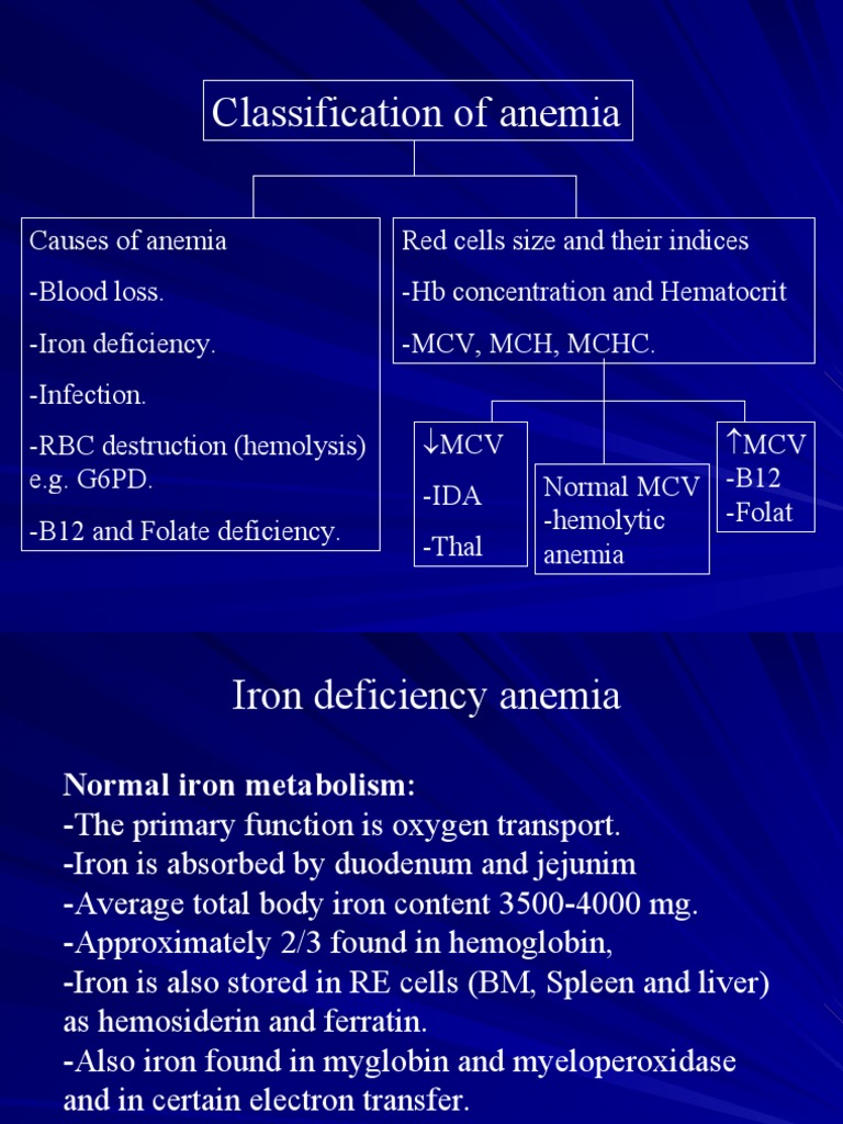Classification of Anemia | Download Free PDF | Anemia | Iron