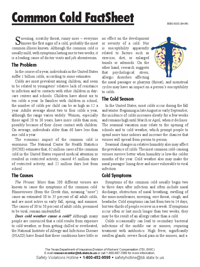 Fscommoncold | PDF | Common Cold | Infection
