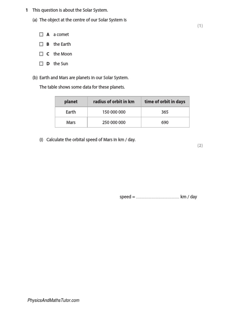 Physics and Maths Tutor Guide | PDF | Outer Space | Astronomy